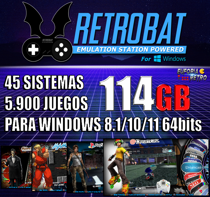 SISTEMA RETROBAT 114GB | euforiaretro.com