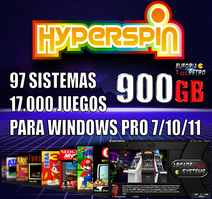 SISTEMA HYPERSPIN 900GB HD EDITION | euforiaretro.com